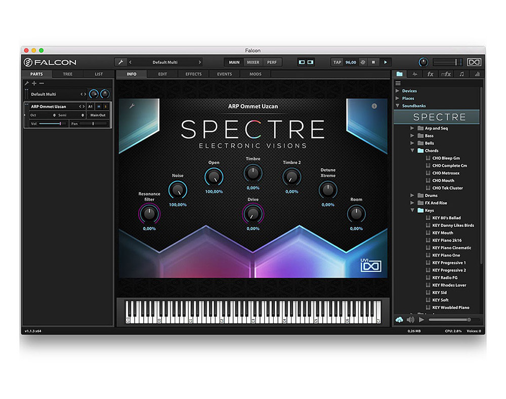 Spectre : Logiciel Instruments Virtuels UVI - Univers Sons