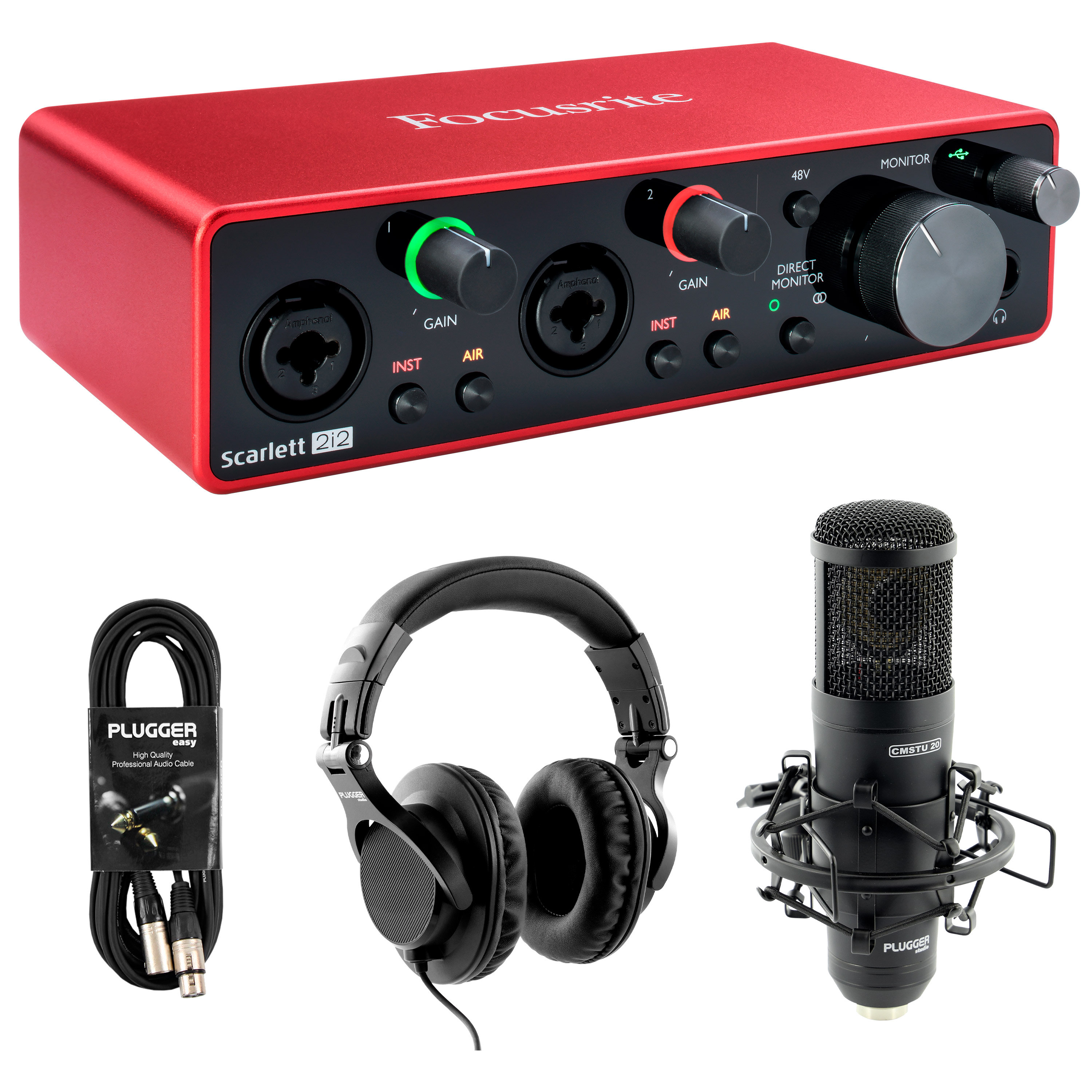 Focusrite Pack Scarlett 2I2 G3 + Micro + Casque+ Câble XLR - Pack ...